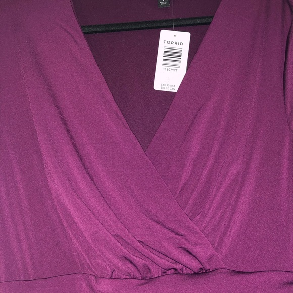 torrid | Dresses | Torrid Midi Studio Knit Surplice Wrap Dress Plum ...